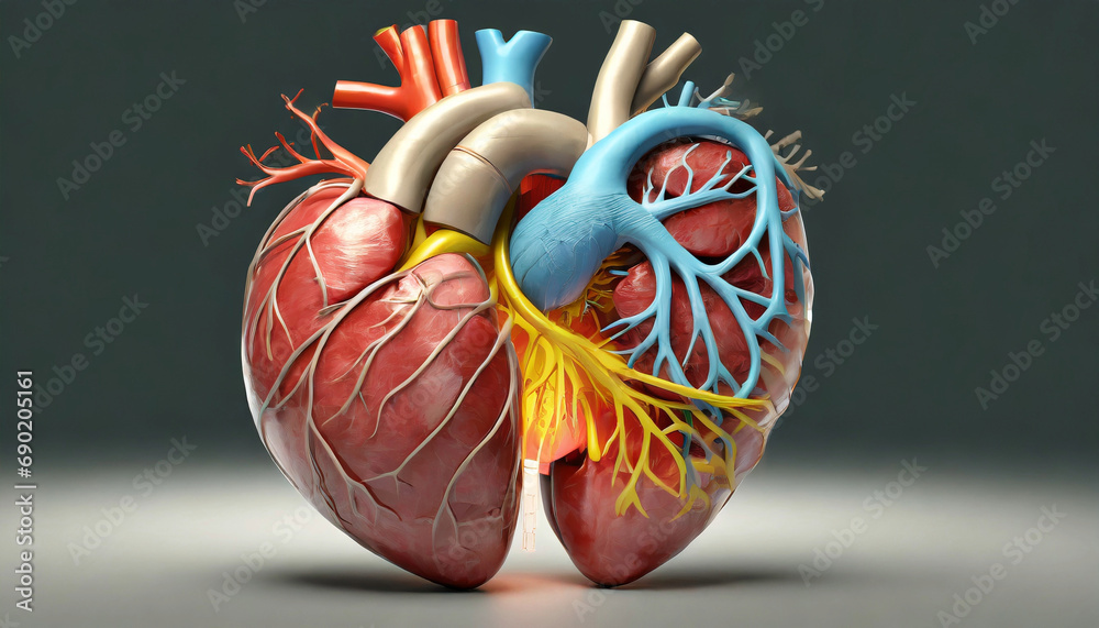 Visual Heart Anatomy to the Human Cardiovascular System. Generative AI ...