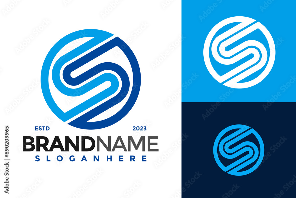 Letter S Monogram Logo design vector symbol icon illustration Stock ...