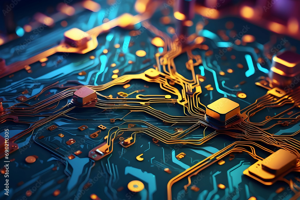 Computer circuit wallpaper, circuit board background, digital ...