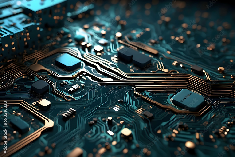 Computer circuit wallpaper, circuit board background, digital technology backdrop, electronic ...