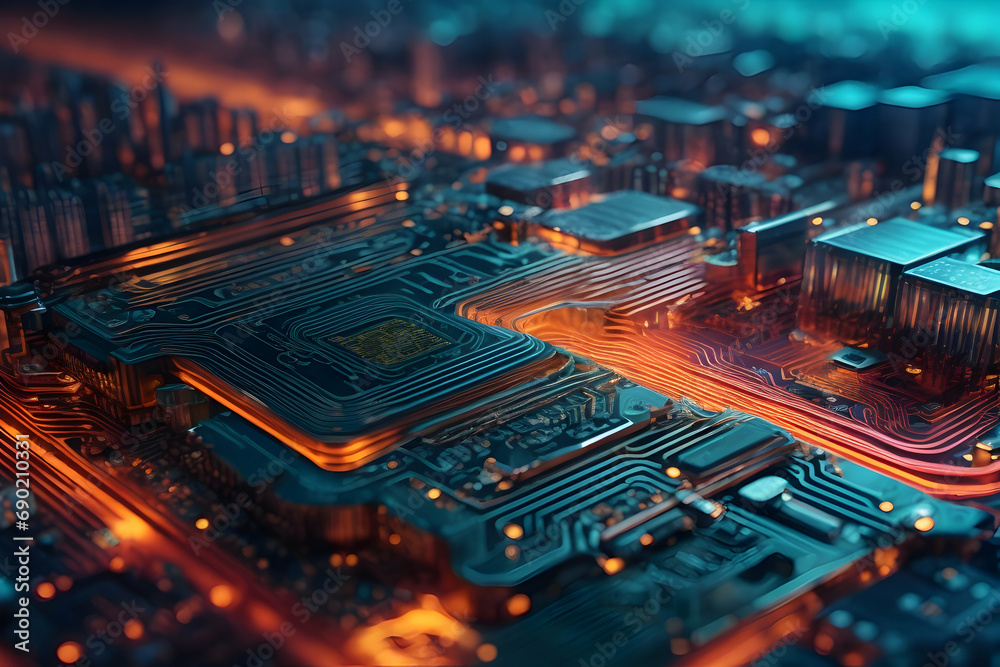 Computer circuit wallpaper, circuit board background, digital ...