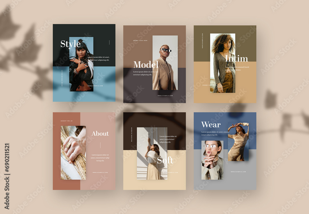 Trendy Minimalistic Social Layouts Stock Template | Adobe Stock