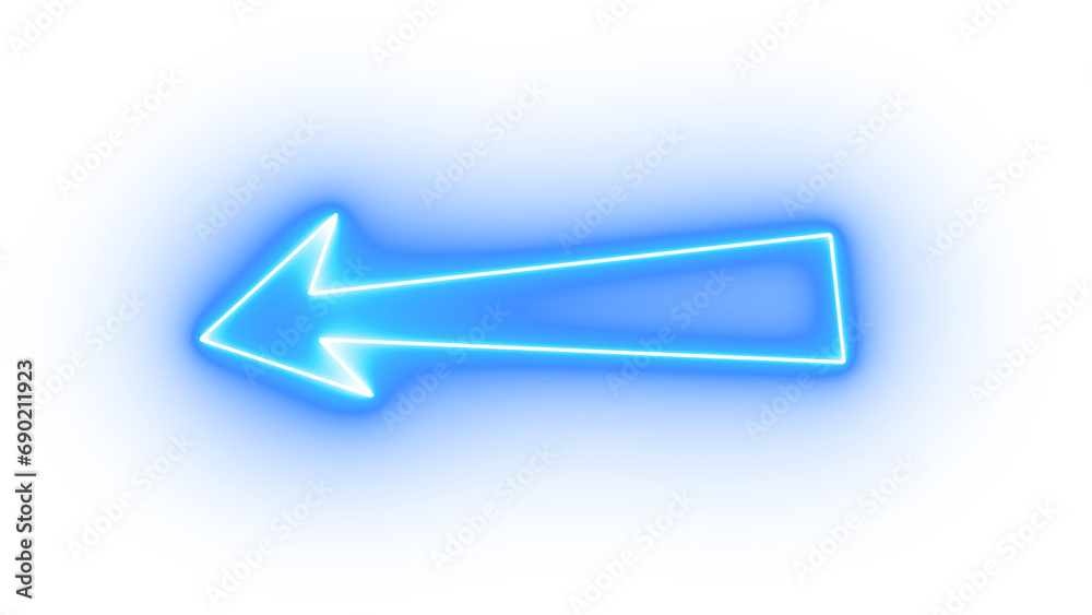 Blue arrow button, Blue glowing arrow PNG transparent background, Neon ...