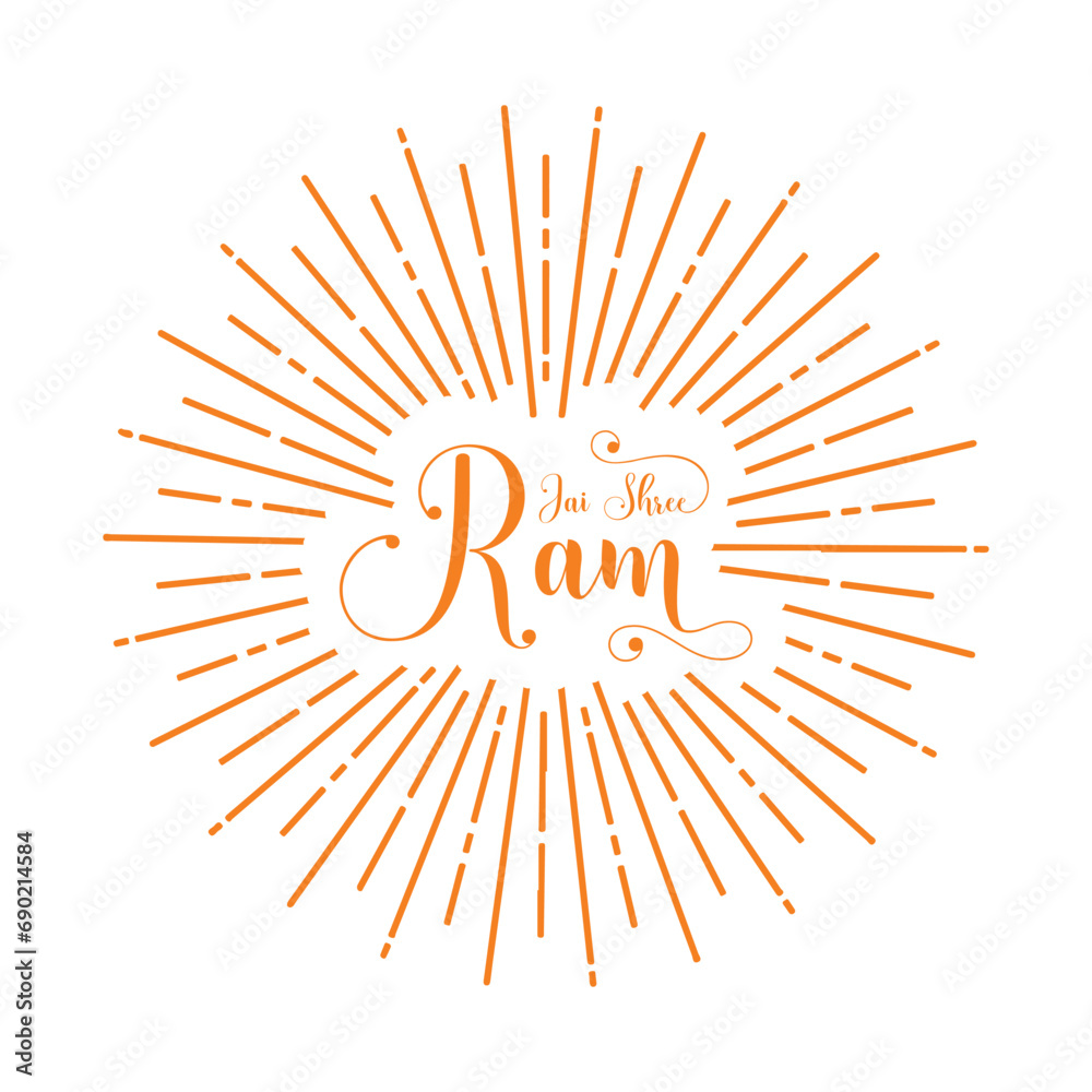 Vecteur Stock Illustration of English text- Jai Shree Ram, calligraphy ...