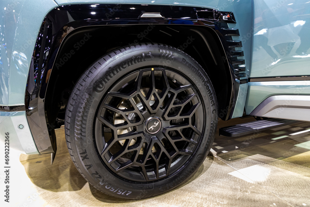 Nonthaburi, Thailand - Dec 6, 2023 : Wheel of YangWang U8. This model ...