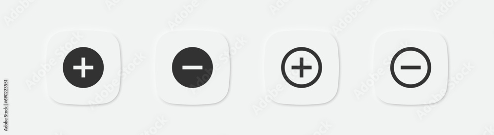 Plus Minus In The Circle Icon Add Delete Symbol Addition Signs Medical And Emergency