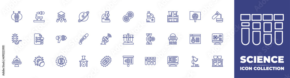 Science line icon collection. Editable stroke. Vector illustration ...