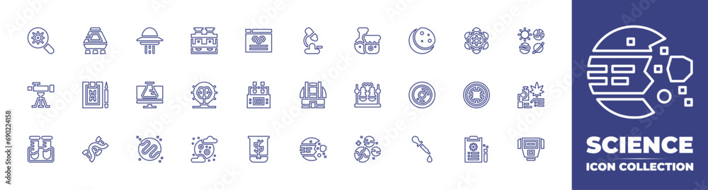 Science line icon collection. Editable stroke. Vector illustration ...