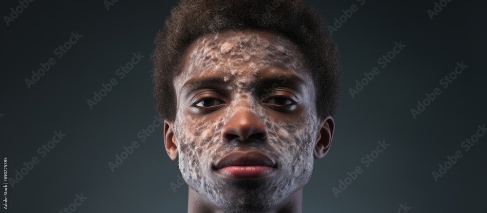 Man with sick hands dry flaky skin on his hand with vulgar psoriasis ...