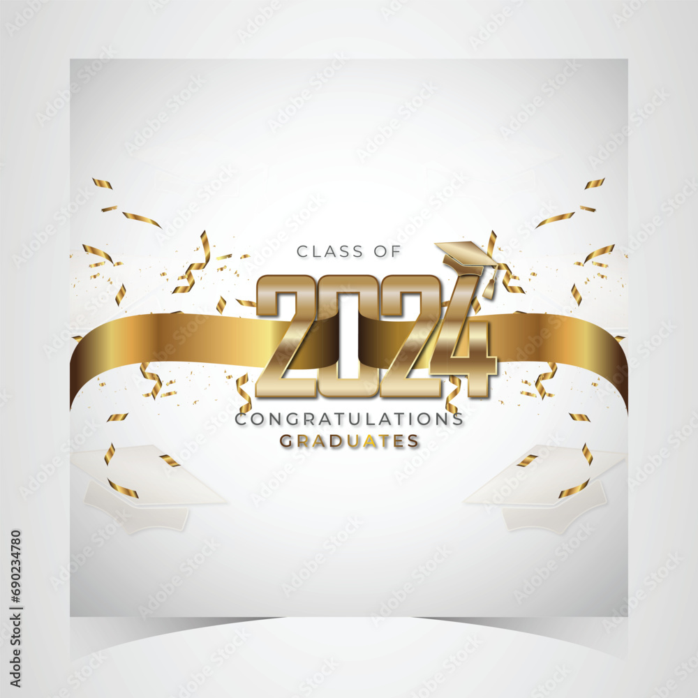 Class of 2024 Congratulations Graduates. Academic Cap and Diploma ...