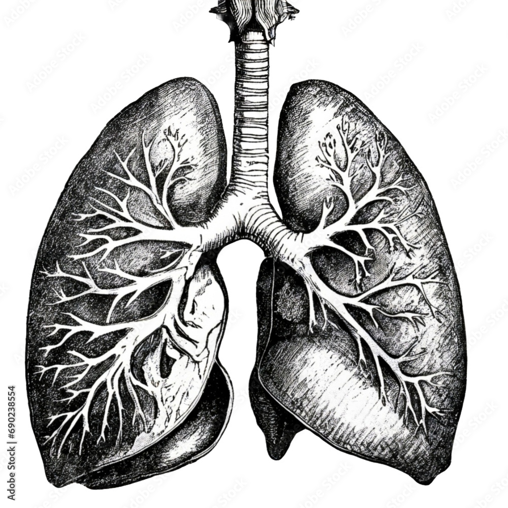 Pencil drawings reveal the complex structure of the Human Lung or ...