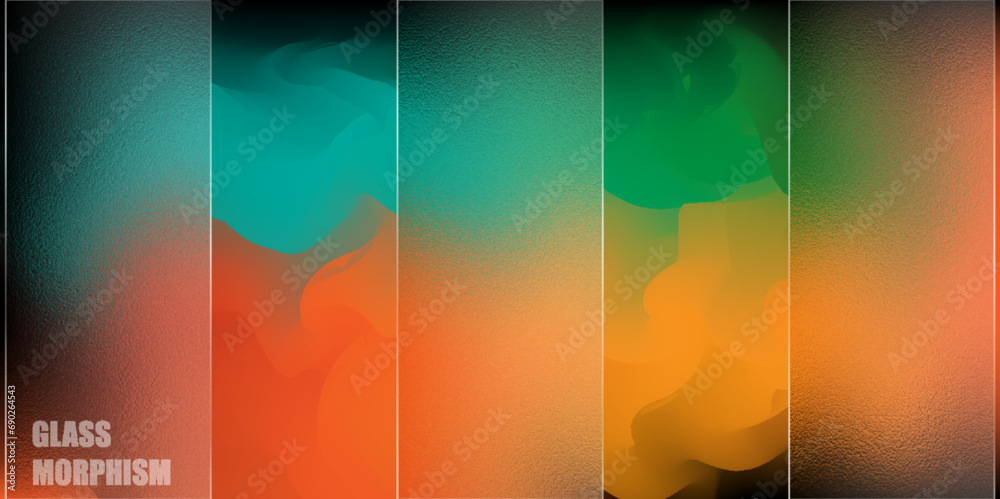 Realistic glassmorphism design in multicolor background premium vector ...