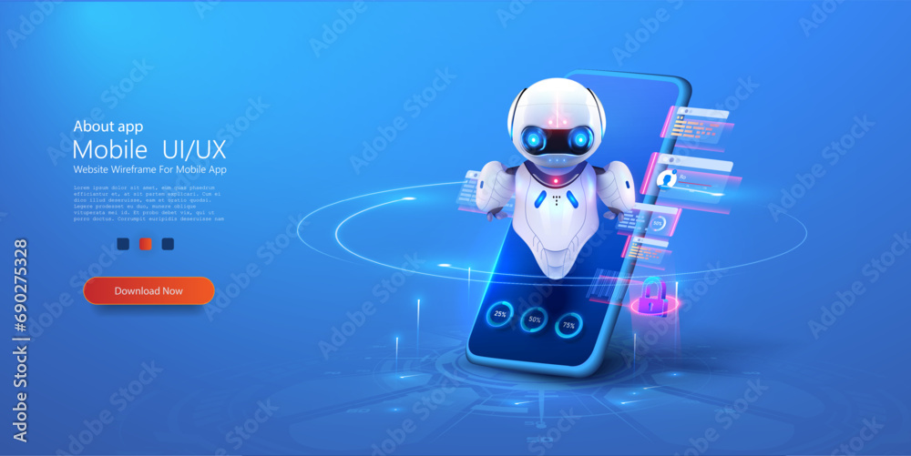 Advanced AI Robot Interface Interaction with Virtual Holographic ...