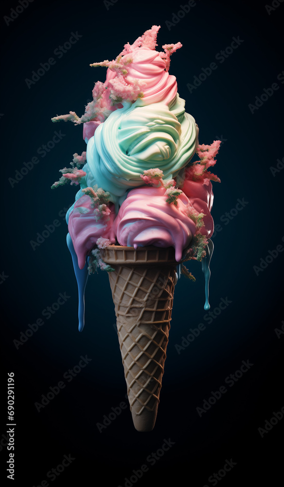 ice cream cone,**in ice cream cone there is a tree made from Christmas ...