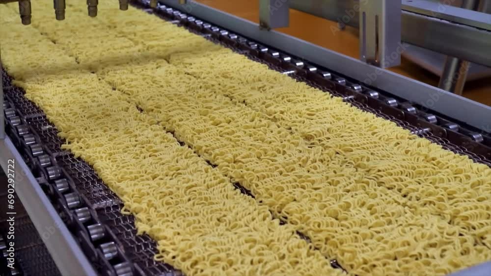 Vidéo Stock Noodle conveyor. Production line. Macaroni factory ...