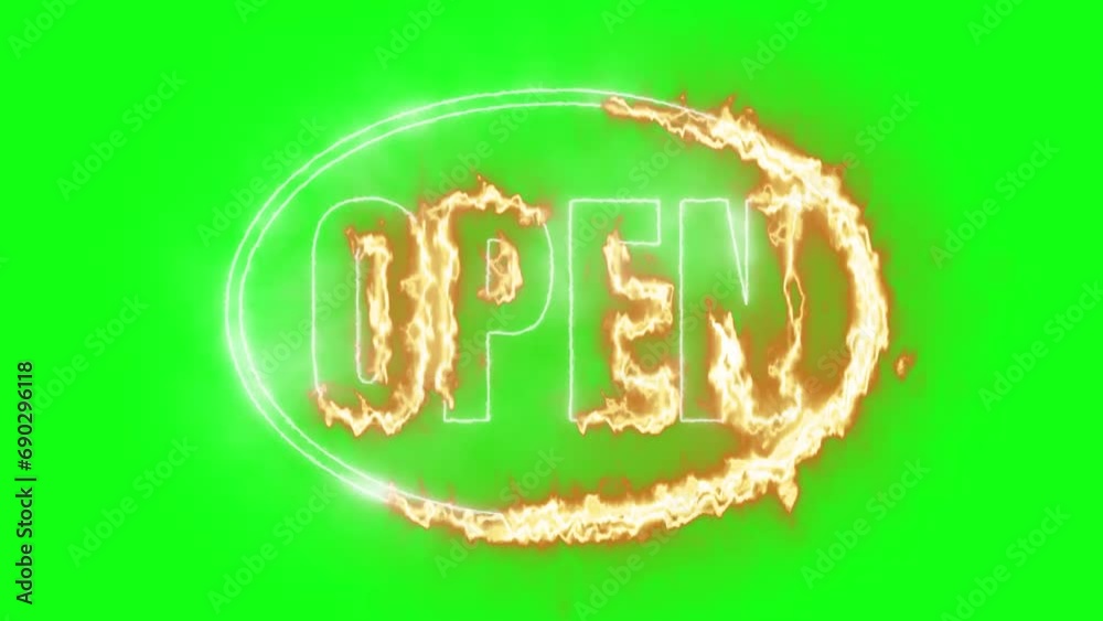 Open Neon Sign Background Seamless Looping/ 4k animation of a neon open ...