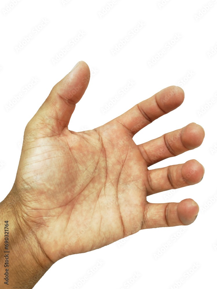 Obraz Opened hand as if holding something. Hand model to add some ...