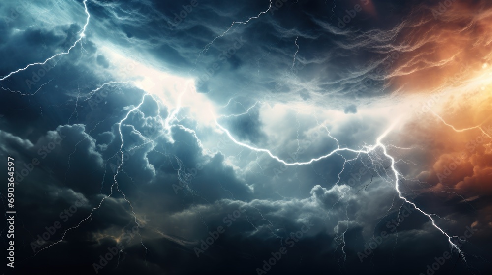 a group of clouds that have a lot of lightning coming out of the top of ...
