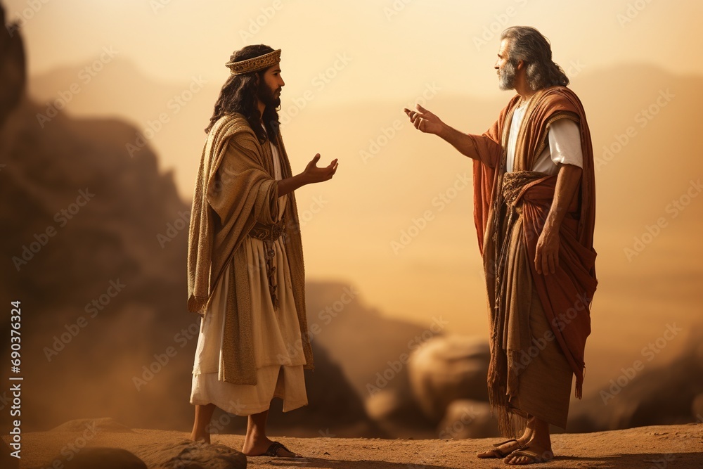 Poster Moses speaking with Pharaoh of Egypt, Bible story. – Wall Art ...