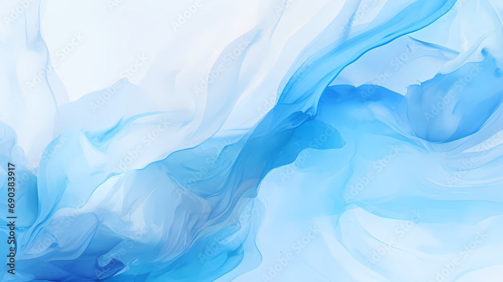 blue abstract art with watercolor paint brush strokes, whisps and waves ...