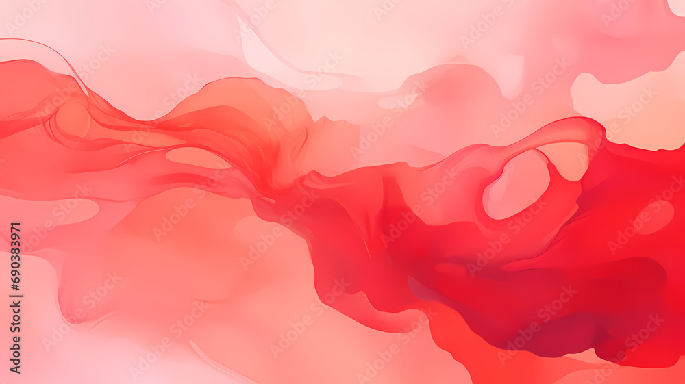 red abstract art with watercolor paint brush strokes, whisps and waves ...