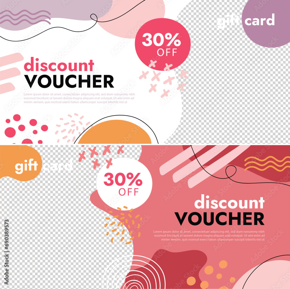 Gift voucher card and back card premium coupon. Design usable for gift ...