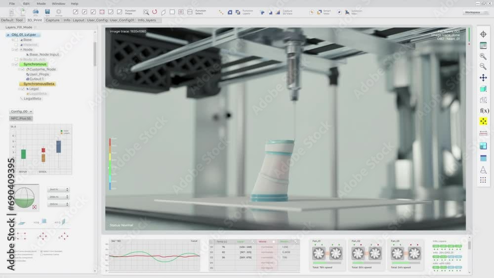 Virtual user interface of the future 3d printer equipment. Using the ...