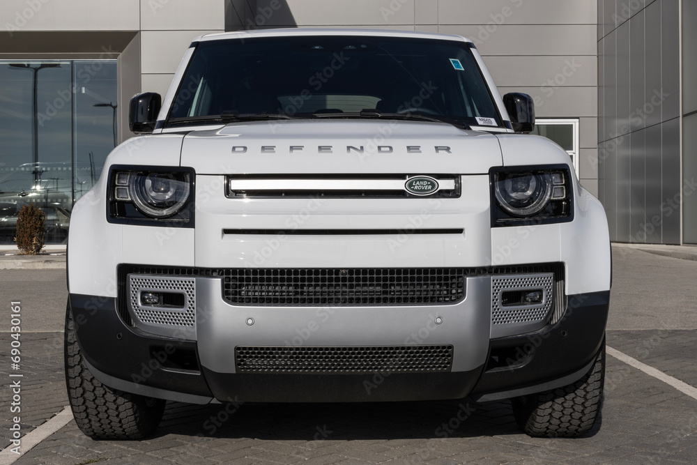 Land Rover Defender display at a dealership. Land Rover offers the ...