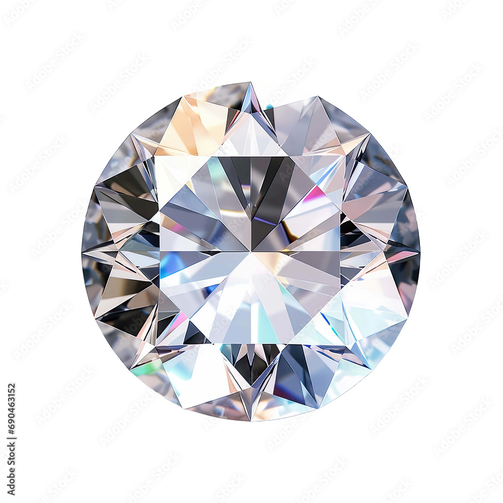 Sparkling light round brilliant cut diamond with shadow and glowing ...