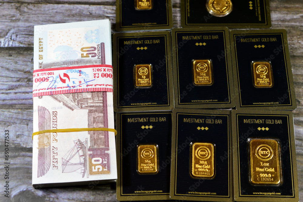 Cairo, Egypt, December 8 2023: 24K karat BTC Bullion Trading Center ...