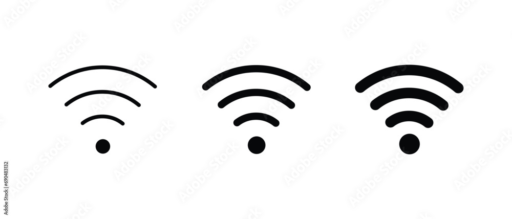 Wifi network icon, wifi symbol, wifi sign vector for web, ui, and ...