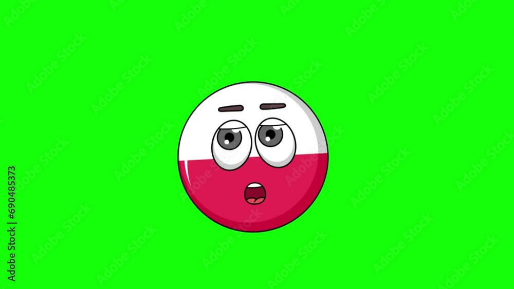 flag of poland cartoon facing with rolling eye, emoji emoticon ...