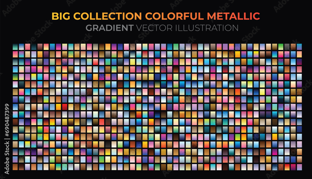 Mega set of gradients. Big collection colorful metallic gradient ...