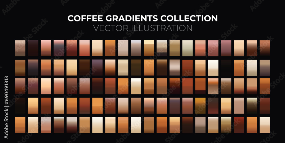 Coffee and cacao gradients background set. Templates of texture for ...