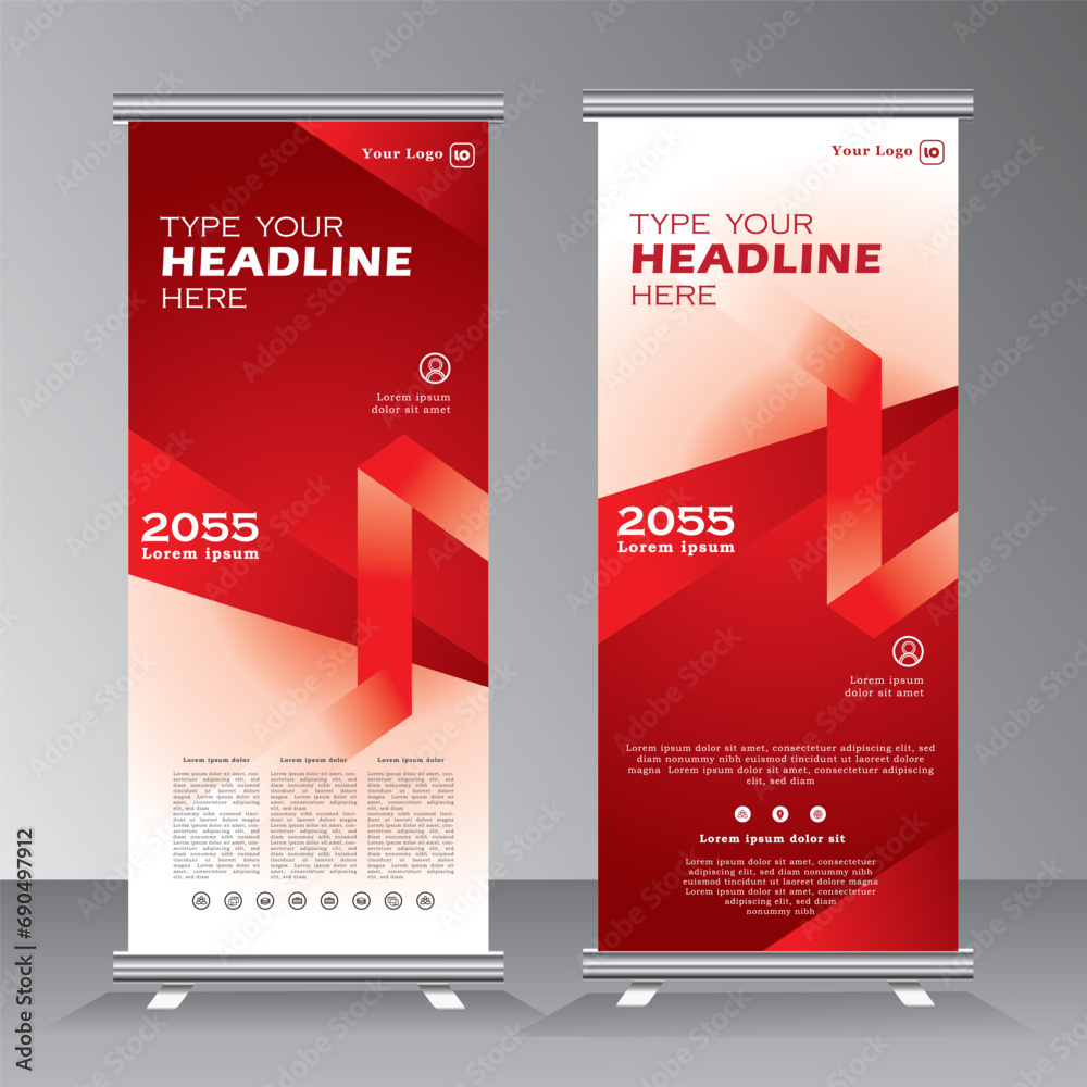 Roll Up Banner Stand Design Corporate Business Roll Up Template Background Vertical Template