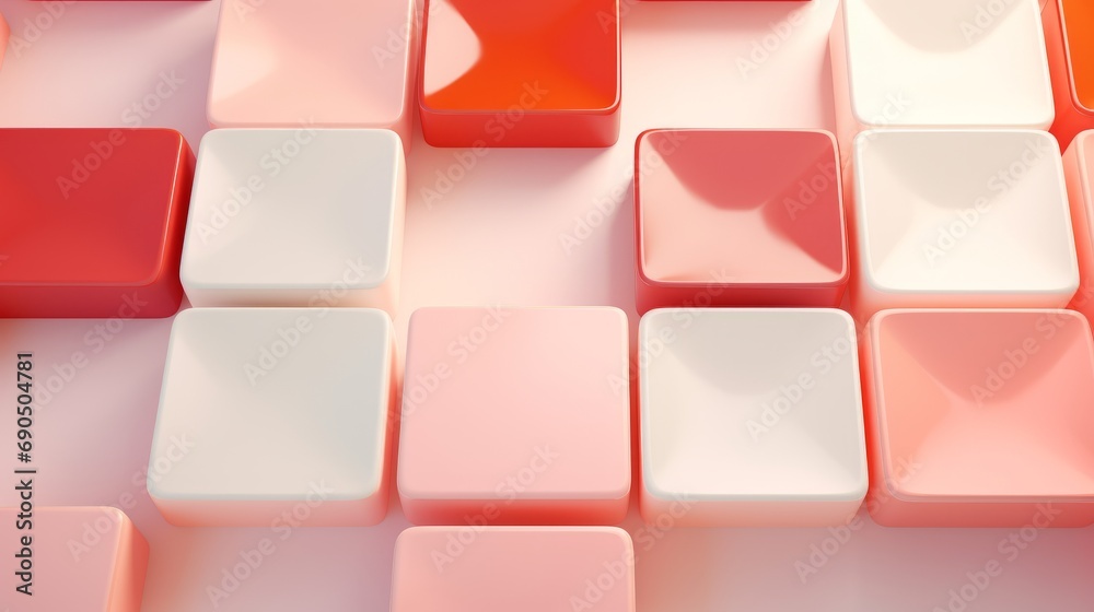colorful square squares with rounded corners on a pink powder coat ...