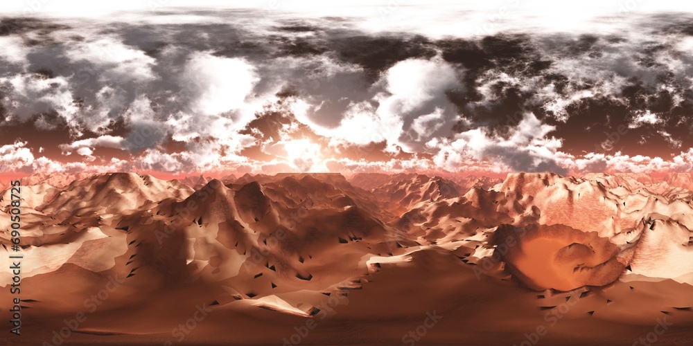 Mars, HDRI, environment map , Round panorama, spherical panorama ...