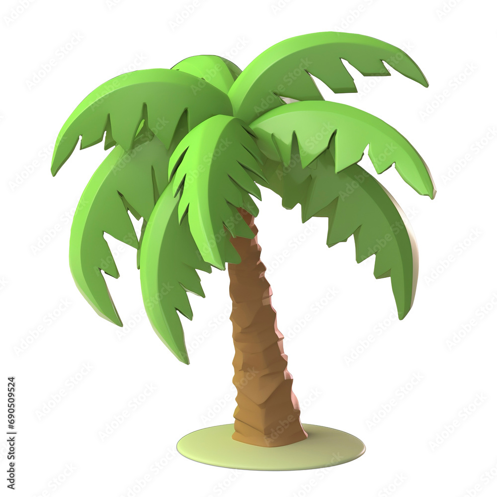 Cartoon style coconut tree isolated on transparent background Stock ...