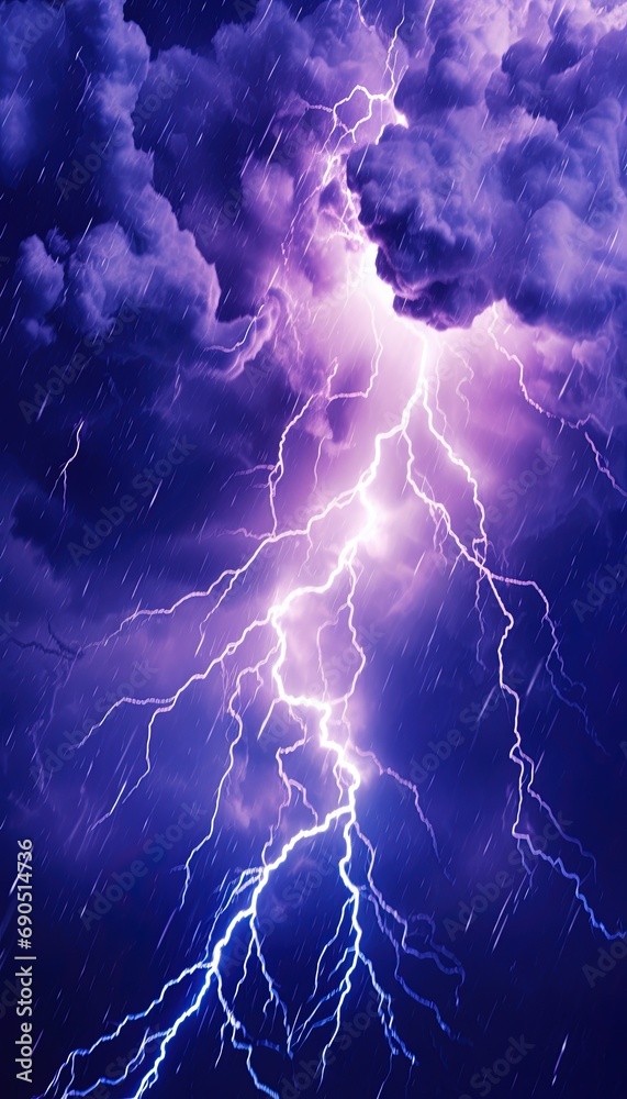 colorful thunderstorm and lightning Stock Photo | Adobe Stock