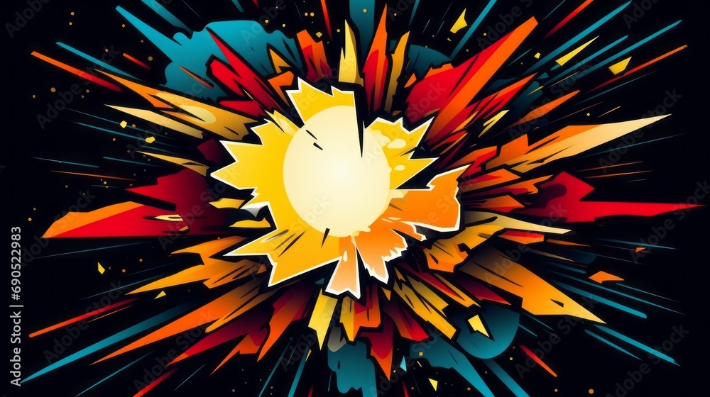 Comic Boom Explosion Cloud Artwork for a Colorful Pop art. Visual ...