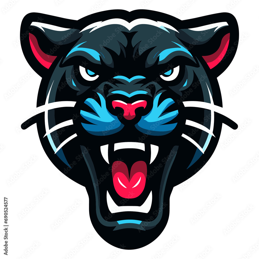 Esport vector logo panther on white background front view, panther icon ...