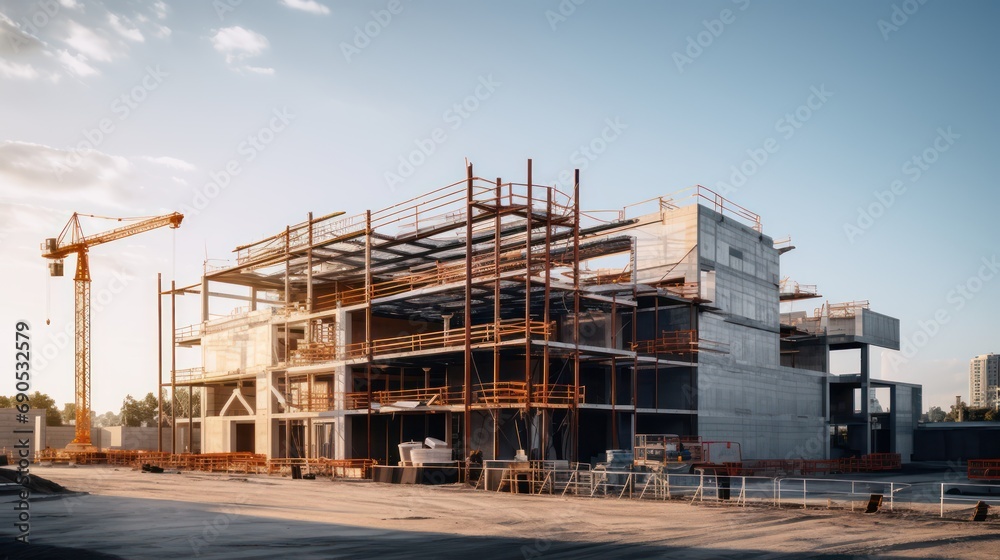 Construction background: A Construction site of large residential ...