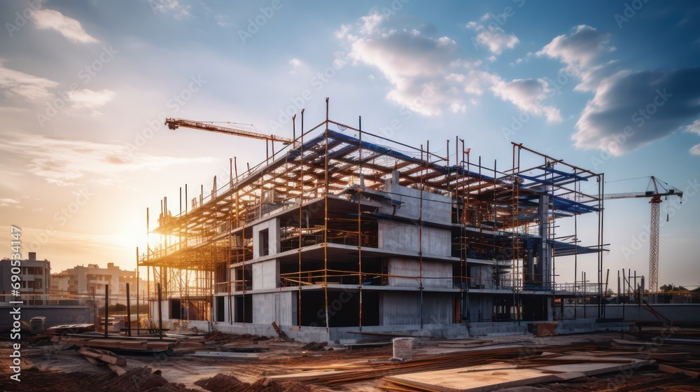 Construction background: A Construction site of large residential ...