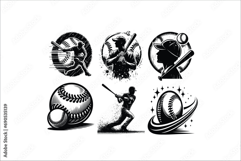 Baseball Bliss: EPS Clipart Bundle for Sports Designers High-Quality ...
