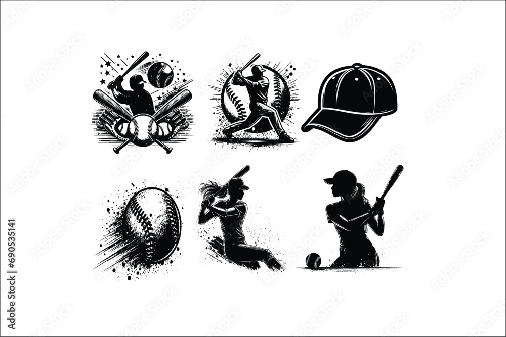 Baseball Bliss: EPS Clipart Bundle for Sports Designers High-Quality Baseball Clipart Set Trendy ...