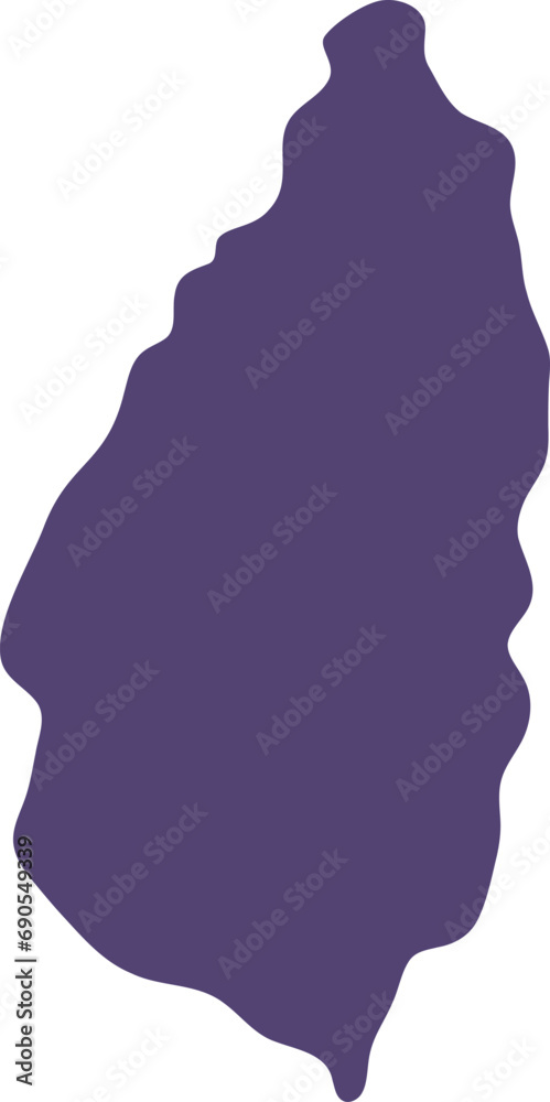 Map of Saint Lucia. Country map silhouette vector illustration Stock ...