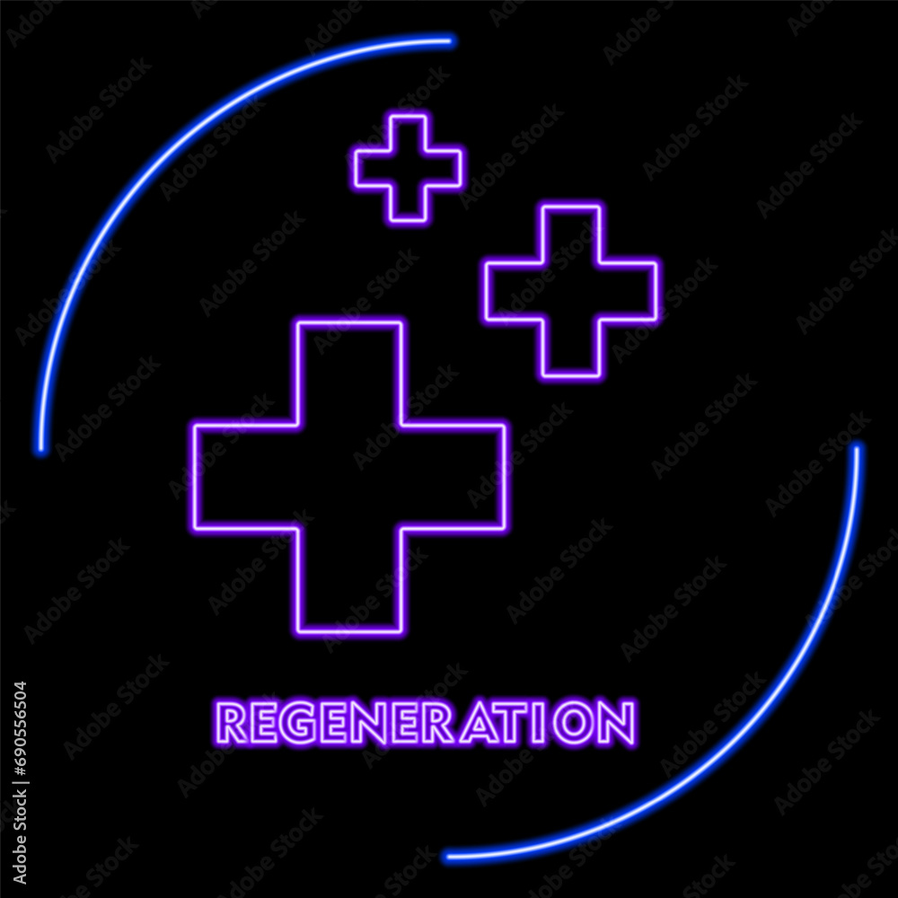 regeneration neon sign, modern glowing banner design, colorful modern ...