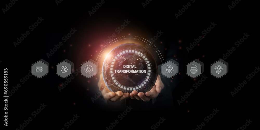 Digital transformation in business concept. Leveraging modern ...