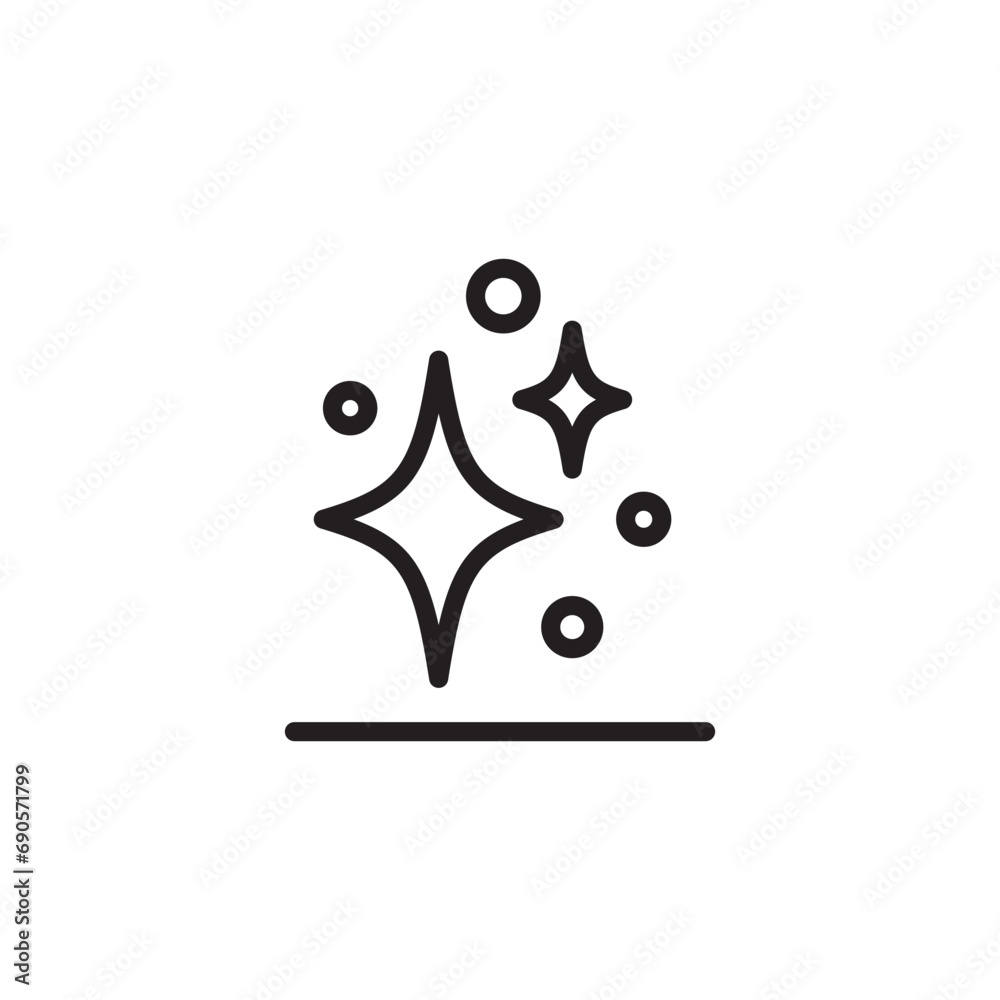 Clean surface icon, easy cleaning, thin line symbol on white background ...