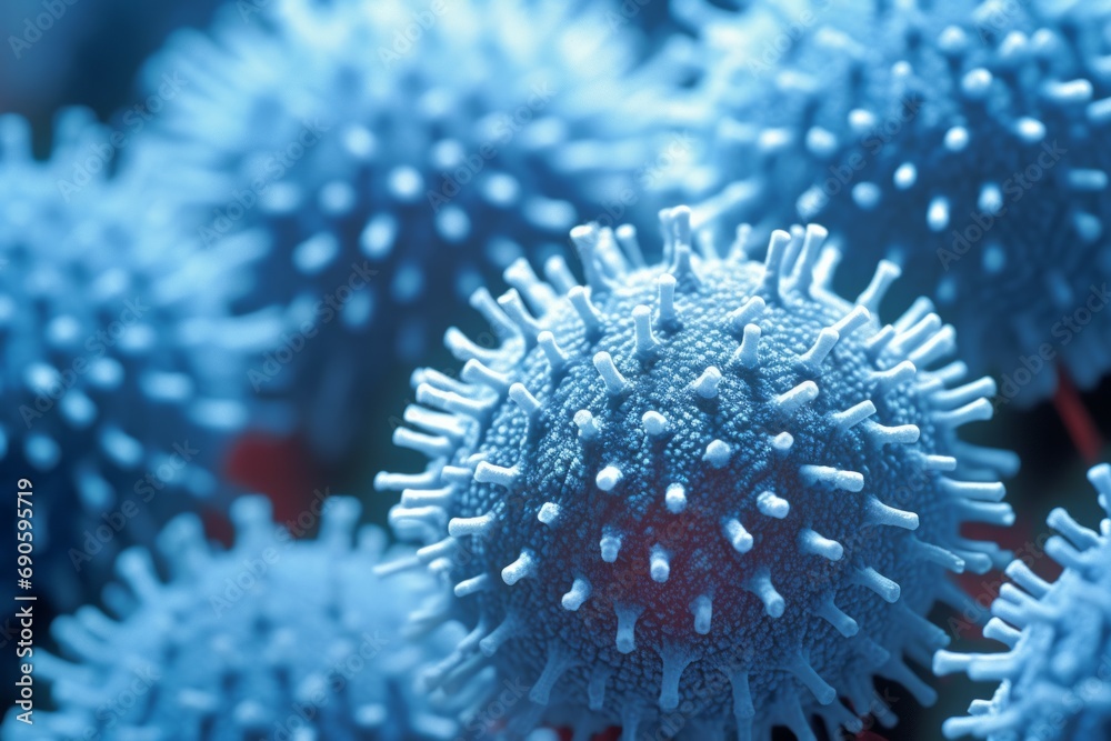 Virus. Various microorganisms, disease round cells and allergy bacteria ...